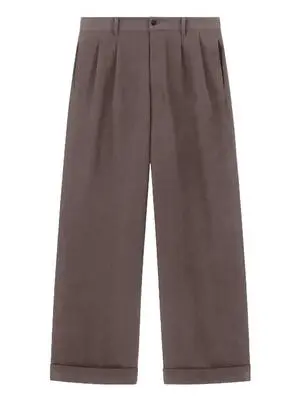 Giorgio Armani Hemp Double-pleat Trousers - Natural
