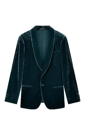 Giorgio Armani Single-breasted Velvet Jacket - Green