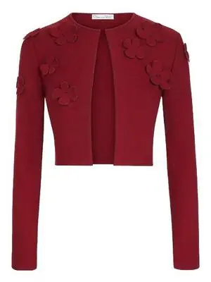 Oscar De La Renta Laser-cut Knit Cardigan - Floral