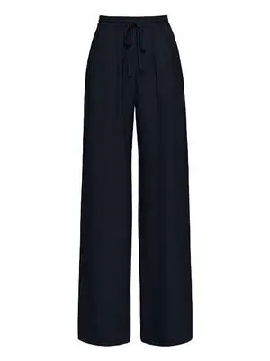 Oscar De La Renta Silk Georgette Drawstring Pant - Natural