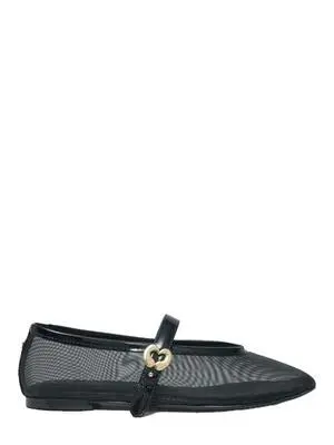 Maje Mesh Ballet Flats - Black