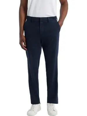 Nordstrom Flat Front Tapered Trousers - Navy Sapphire - Black