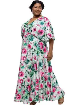 SYDNEY'S CLOSET Satin Maxi Gown - Floral
