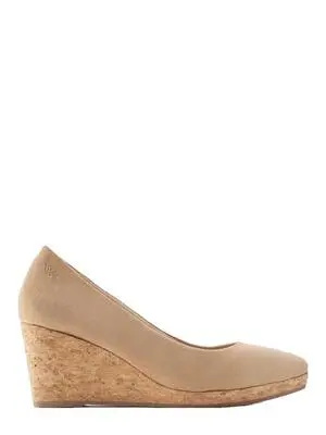 VISCATA Riera Suede Cork Wedges - Camel