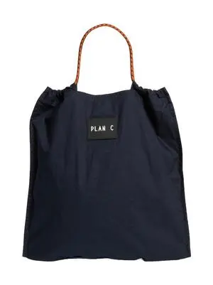 Plan C Cotton Shopper Tote - Blue Black