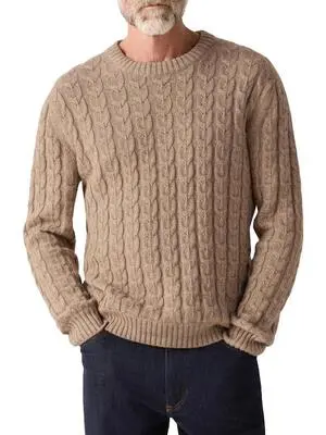 Zegna Cable-stitch Linen Crewneck Sweater - Beige Melange
