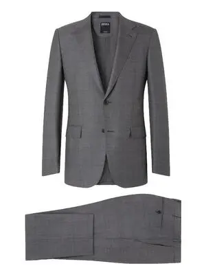 Zegna Check 15milmil15 Wool Suit - Grey