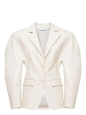 DES_PHEMMES Croc-Embossed Blazer White