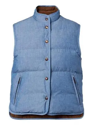 Loro Piana Kris Cotton Chambray Puffer Jacket - Blue