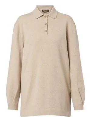 Loro Piana Classic Cashmere Polo Sweater - Beige
