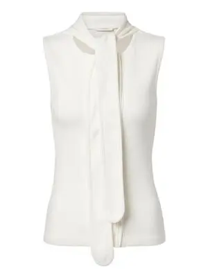 LEMAIRE Scarf-detail Cotton And Linen Jersey Top - White