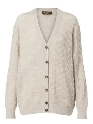 Loro Piana Wool, Cashmere, And Silk Cardigan - Beige
