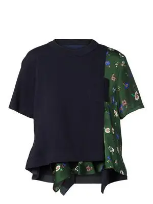 Sacai Floral Cotton Top - Blue