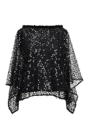 Oscar De La Renta Sequin Embellished Blouse - Black
