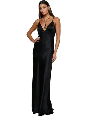 L'Agence Elsa Silk Gown - Black