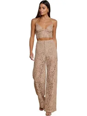 L'Agence Livvy Lace Trouser - Cappuccino