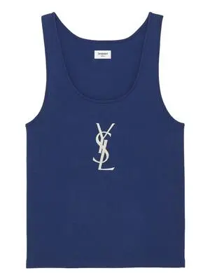Saint Laurent Cassandre Tank Top Bleu Cobalt - Navy