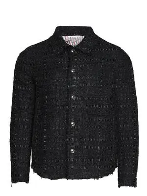 Thom Browne Satin Ribbon Tweed Utility Jacket - Black