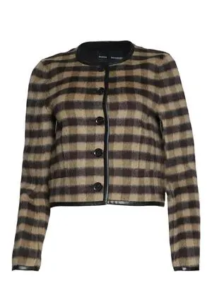 Proenza Schouler Plaid Double Face Cashmere Jacket - Khaki