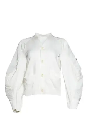 Sacai Nylon Twill X Knit Cardigan - Off White