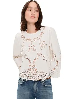 The Great. The Picnic Lace Top - Cream