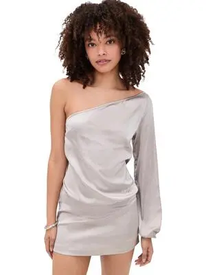 Lioness One-shoulder Mini Dress - Silver
