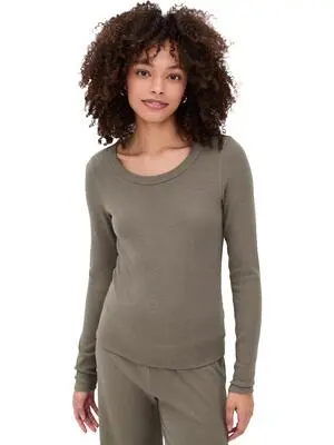 Z Supply Renae Ribbed Top - Khaki Green