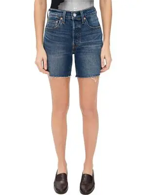 LEVI'S 501 Mid Thigh Denim Shorts - Revved Engine Short Ltw