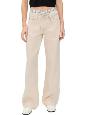 Rag & Bone Saige Full Boxer Pants - Sandstripe