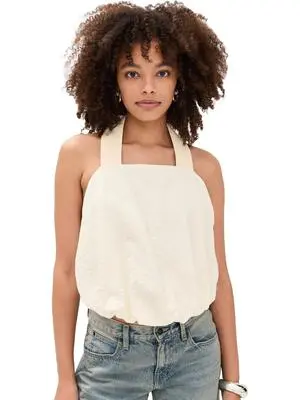 ST. AGNI Cloud Twist Halter Top - Off White