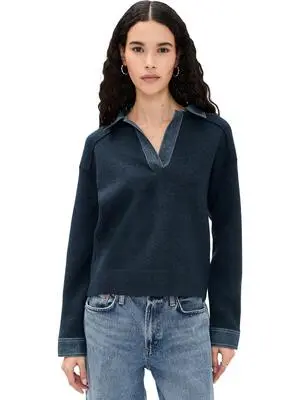 Rag & Bone Marie Polo Top - Denim