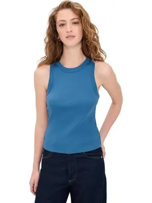Veronica Beard Cropped Jordyn Tank - Blue Coast
