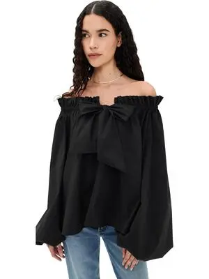 Caroline Constas Adeline Tie Blouse - Black