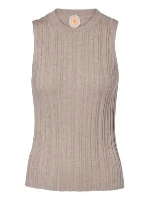 Jardin Des Orangers Cotton, Silk, And Cashmere Tank Top - Beige