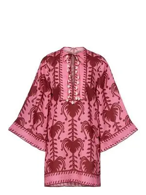 Johanna Ortiz Wild Savannah Printed Linen Tunic - Pink