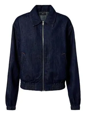 7 For All Mankind Denim Bomber Jacket - Blue