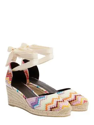 Missoni Eva 60 Zigzag Lamé Espadrille Wedges - Multicoloured