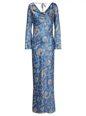 Veronica Beard Ember Printed Silk-blend Maxi Dress - Blue