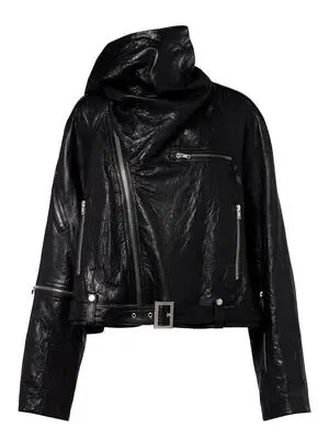 Rick Owens Light Leather Biker Jacket - Black