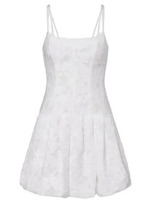 Simkhai Fifi Embroidered Cotton-blend Minidress - White