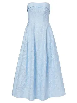 Simkhai Valeria Embroidered Midi Dress - Blue