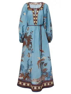 ALEMAIS Alémais Georgie Printed Beach Dress - Blue