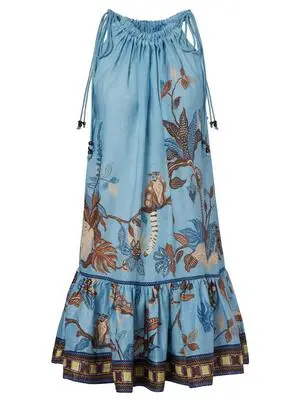 ALEMAIS Alémais Georgie Printed Ramie Minidress - Blue