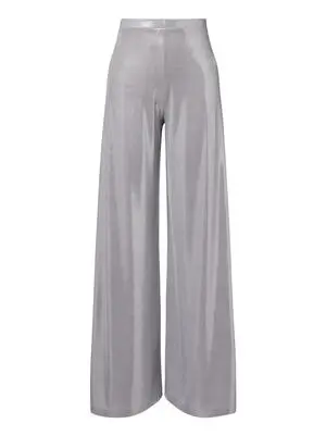 Norma Kamali Metallic-effect Wide-leg Pants - Silver
