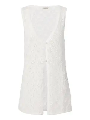 Faithfull The Brand Fio Pointelle Cotton Vest - White