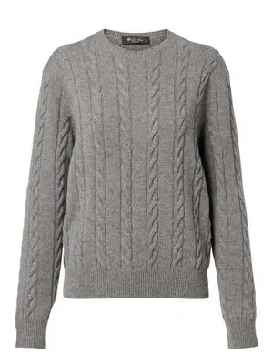 Loro Piana Cedar Cable-knit Cashmere Sweater - Grey