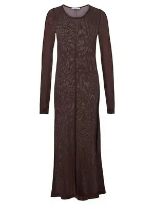 LEMAIRE Semi-sheer Crêpe Maxi Dress - Brown