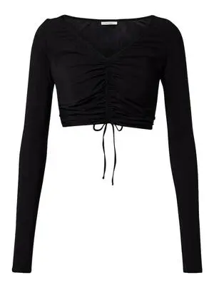 NENSI DOJAKA Ruched Crop Top - Black