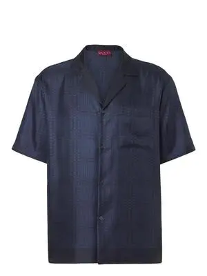 GUCCI Gucci Interlocking G Silk Twill Bowling Shirt