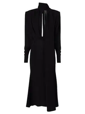 MUGLER Mugler Black Crêpe Midi Dress